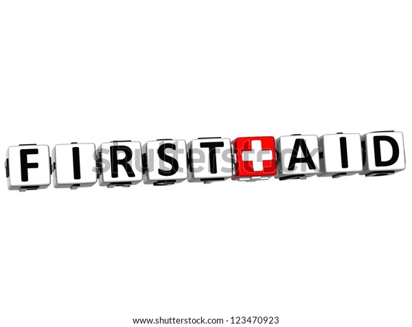 3d First Aid Button Click Here: ilustración de stock 123470923 ...