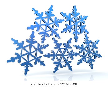 3d Five Snowflakes Stock Illustration 124635508 | Shutterstock