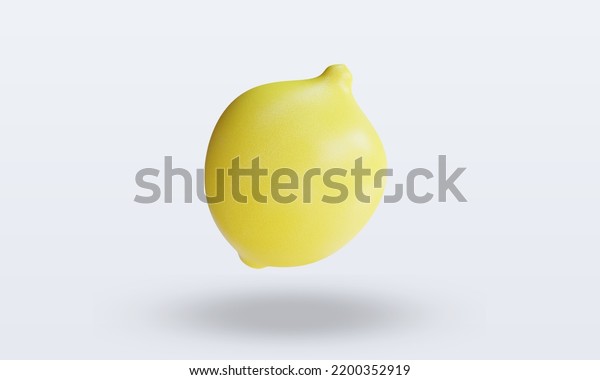 3d Fruits Lemon Rendering Front View Stock Illustration 2200352919 ...