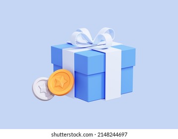 3d Gift Box Gold Silver Coins Stock Illustration 2148244697 | Shutterstock