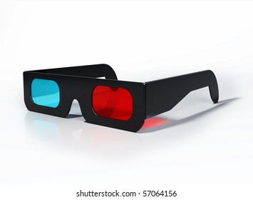 Typical Blue Red Stereoscopic 3d Glasses Stock Vector (Royalty Free ...