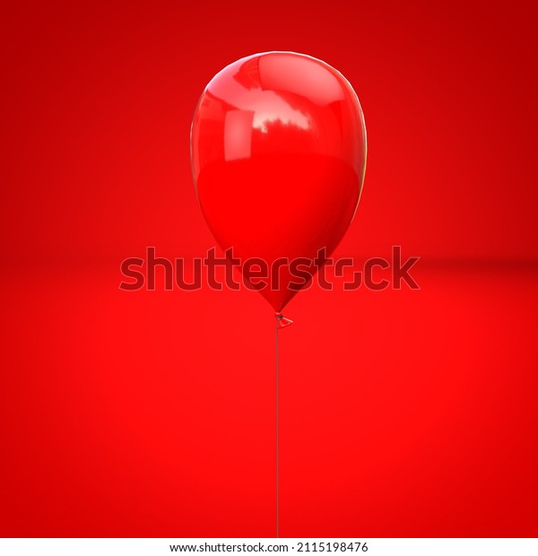 3d Glossy Red Balloon Rendering Isolated Stock Illustration 2115198476 ...