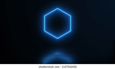 3d Glowing Hexagon 3d Rendering Stock Illustration 1137542420 ...