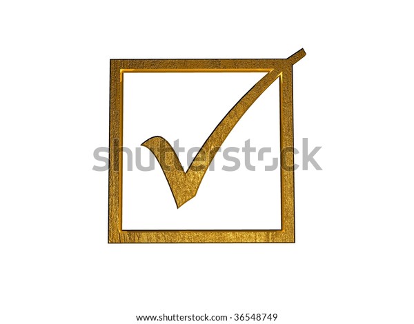 3d Golden Checkbox Stock Illustration 36548749 | Shutterstock