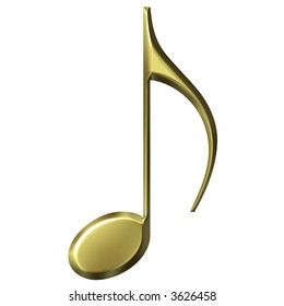 Ilustrasi Stok 3d Golden Eighth Note 3626458 | Shutterstock