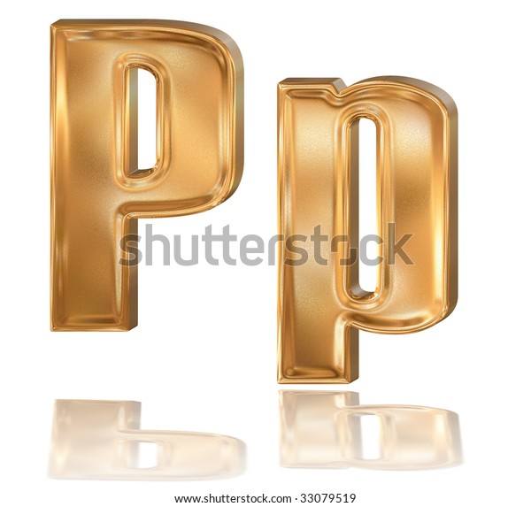 3d Golden Patterned Font Reflection Letter Stock Illustration 33079519