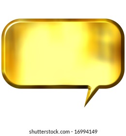 3d Golden Speech Bubble Stock Illustration 16994149 | Shutterstock