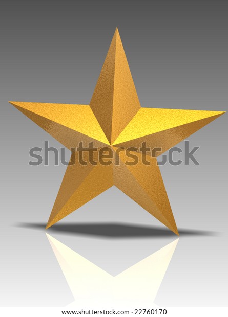 3d Golden Star Reflection Stock Illustration 22760170 | Shutterstock