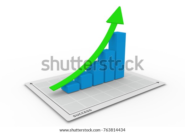 3d Graph Going Green Arrow On Stock Illustration 763814434 | Shutterstock