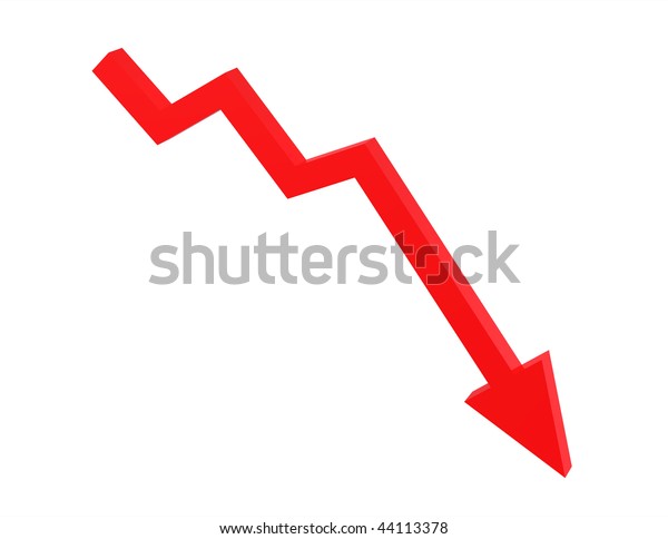 3d Graph Negative Growth Pointing Downwards Stock Illustration 44113378
