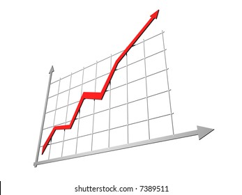 3d Graph Red Arrow Stock Illustration 7389511 | Shutterstock