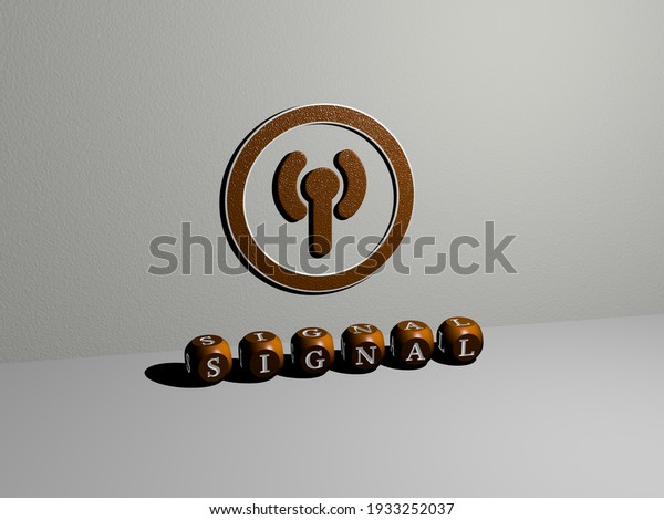 3d Graphical Image Signal Vertically Along Stock Illustration ...