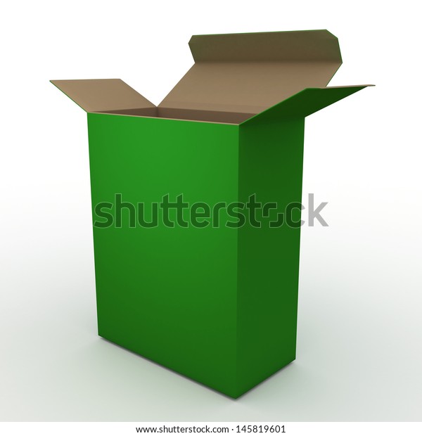 3d Green Box Packaging Blank Template Stock Illustration 145819601 ...