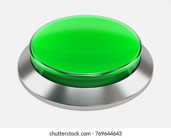 3d Green Shiny Button Round Glass Stock Illustration 769644643 ...