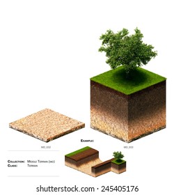 3d Ground Block Landscape Modelling Stock Illustration 245405176 ...