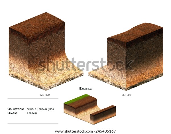 3d Ground Block Landscape Modelling Stock Illustration 245405167 ...