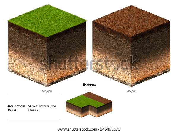 3d Ground Block Landscape Modelling Stock Illustration 245405173 ...