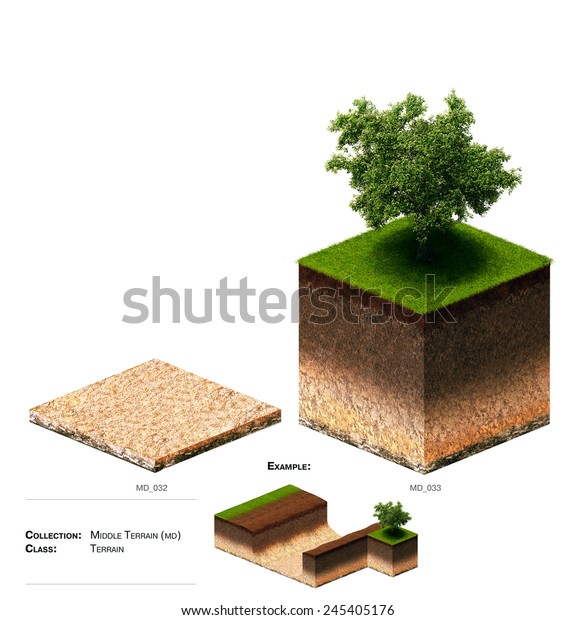 3d Ground Block Landscape Modelling Stock Illustration 245405176 ...
