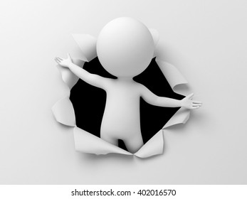 3d White People Man Leaving Hole 库存插图 293032187 | Shutterstock