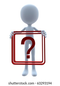 3d Guy Question Mark On White Stock Illustration 63293194 | Shutterstock