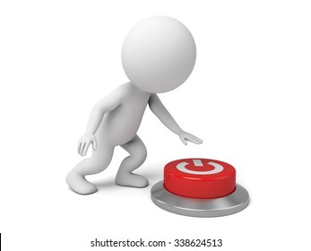 3d Guy Red Button Stock Illustration 338624513 | Shutterstock
