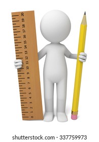 3d People Man Person Measuring His Stock Illustration 112130549