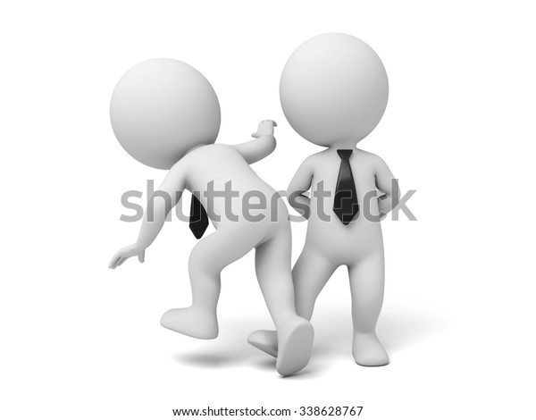 3d Guy Tripped Over Others 스톡 일러스트 338628767