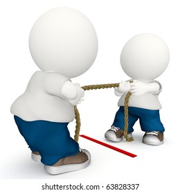 3d Guys Pulling Rope Isolated Over Stock Illustration 63828337 ...