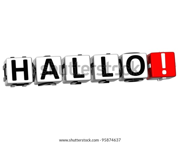 3d Hallo Block Text On White Stock Illustration 95874637 | Shutterstock