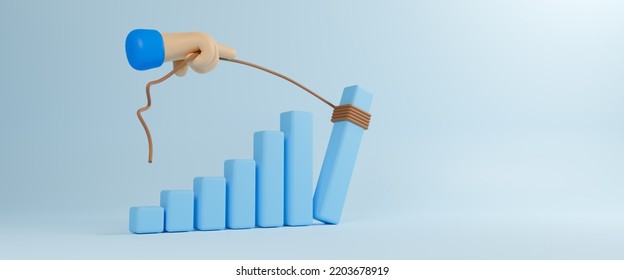 3d Hand Pulls Graph Concept Business Stock Illustration 2203678919 ...