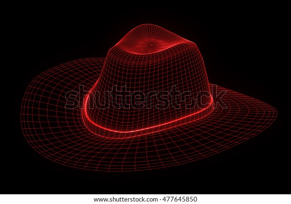 3d Hat Cap Wireframe Hologram Style Stock Illustration 477645850 ...