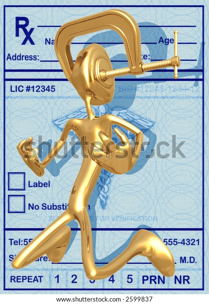 3d Headache Head Vice Grip Concept Stock Illustration 2599837 ...