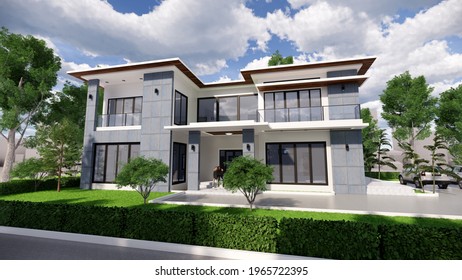 3d House Design Rendering Stock Illustration 1965722395 | Shutterstock