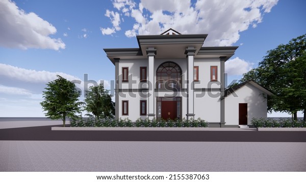 3d House Interior Design Rendering Stock Illustration 2155387063 ...