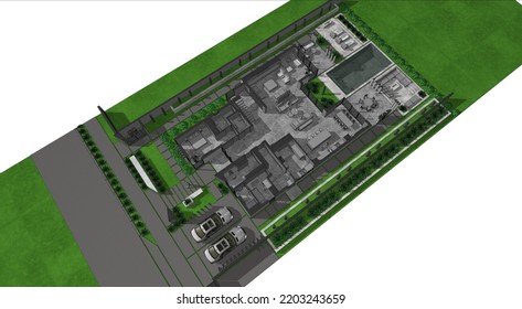 3d House Plan Planning Visualization Plan Stock Illustration 2203243659 ...