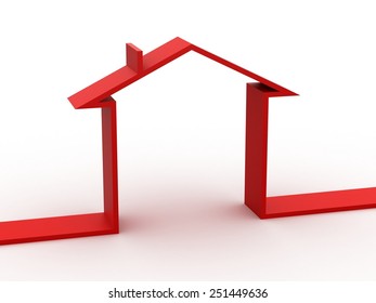 3d Render Red House Symbol Isolated 스톡 일러스트 62445355 | Shutterstock