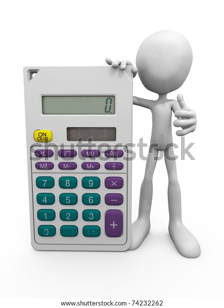 3d Human Calculator Thumb Stock Illustration 74232262 | Shutterstock