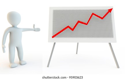 3d Human Character Graph Chart 3d Stock Illustration 95903623 ...