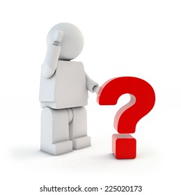 3d Human Character Question Mark: ilustrações stock 225020173