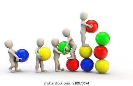 3d Human Characters Balls Isolated On Stock Illustration 218073754 ...