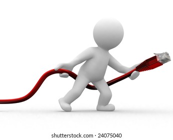 3d Human Keep Hand Usb Cable Stock Illustration 24075040 | Shutterstock
