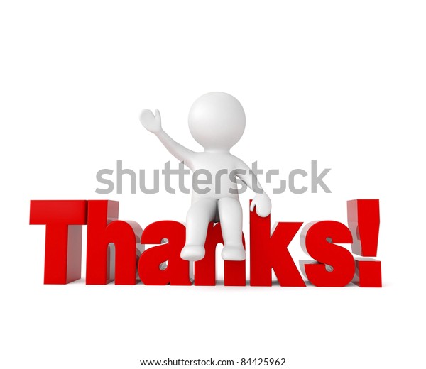 3d humain sur le logo Merci! : illustration de stock 84425962 ...