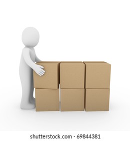 Man Push Box Stock Vector (Royalty Free) 131763008 | Shutterstock