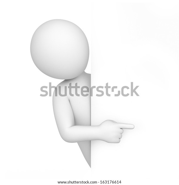 3d Human Points Finger Image Work Stock Illustration 163176614 ...