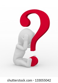 3d Human Red Question Mark Stock Illustration 133055042
