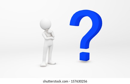 3d Man Blue Question Mark On: ภาพประกอบสต็อก 94484650 | Shutterstock