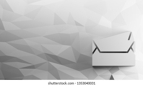 3d Icon Envelope On Lowpoly Abstract Stock Illustration 1353040031 ...