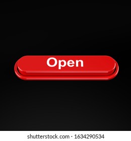 3d Icon Red Button Open Stock Illustration 1634290534 | Shutterstock