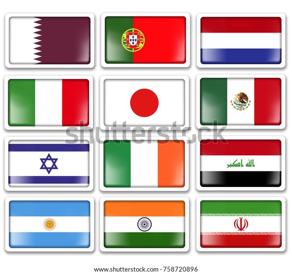3d Icons Flags Set Flags Stock Illustration 758720896 | Shutterstock