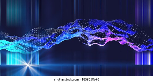 Abstract Technology Background Triangle Wireframe Algorithm Stock Illustration 1860370705 ...